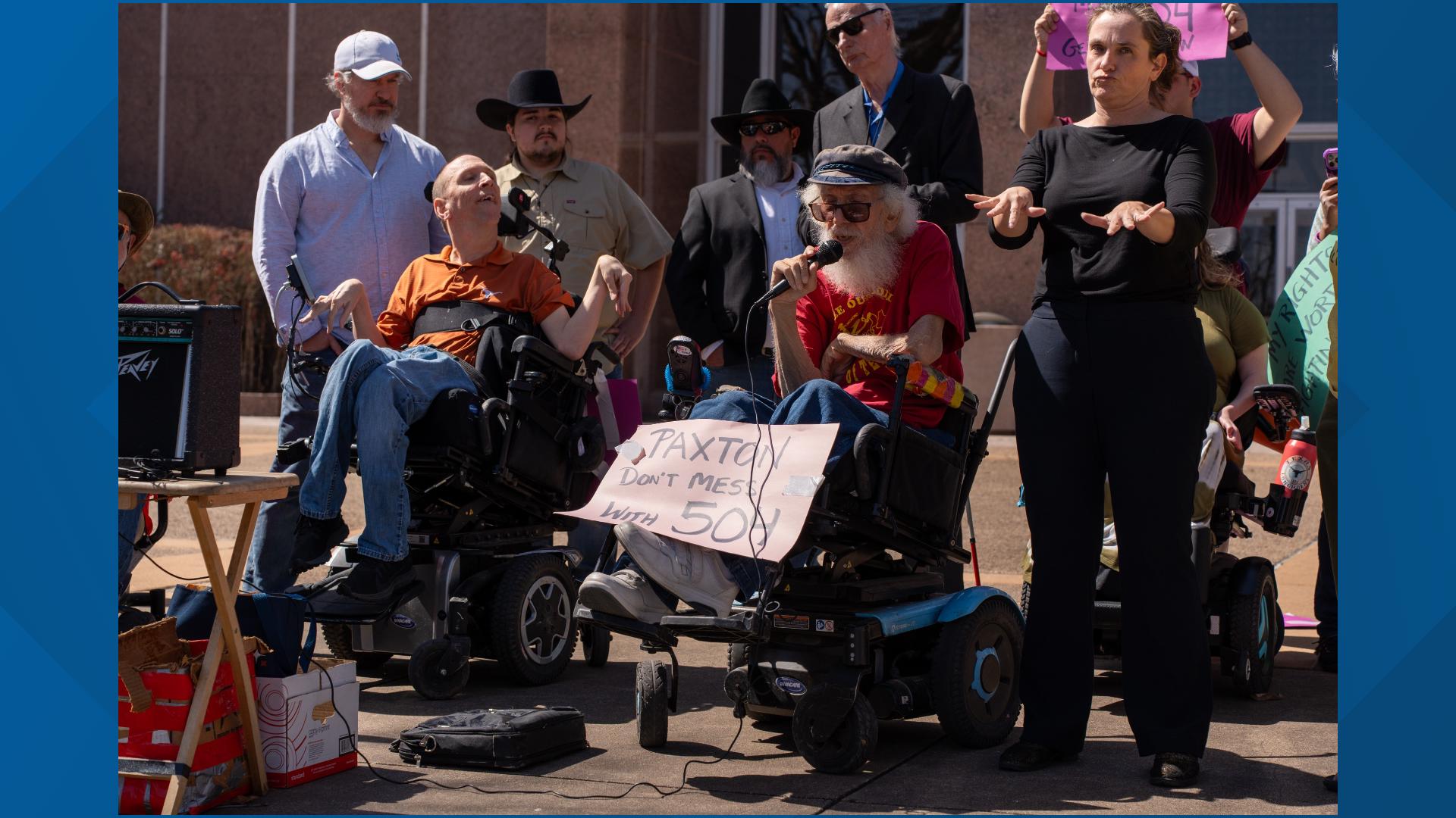 Disability rights advocates rally at Texas Capitol to fight Section 504 ...