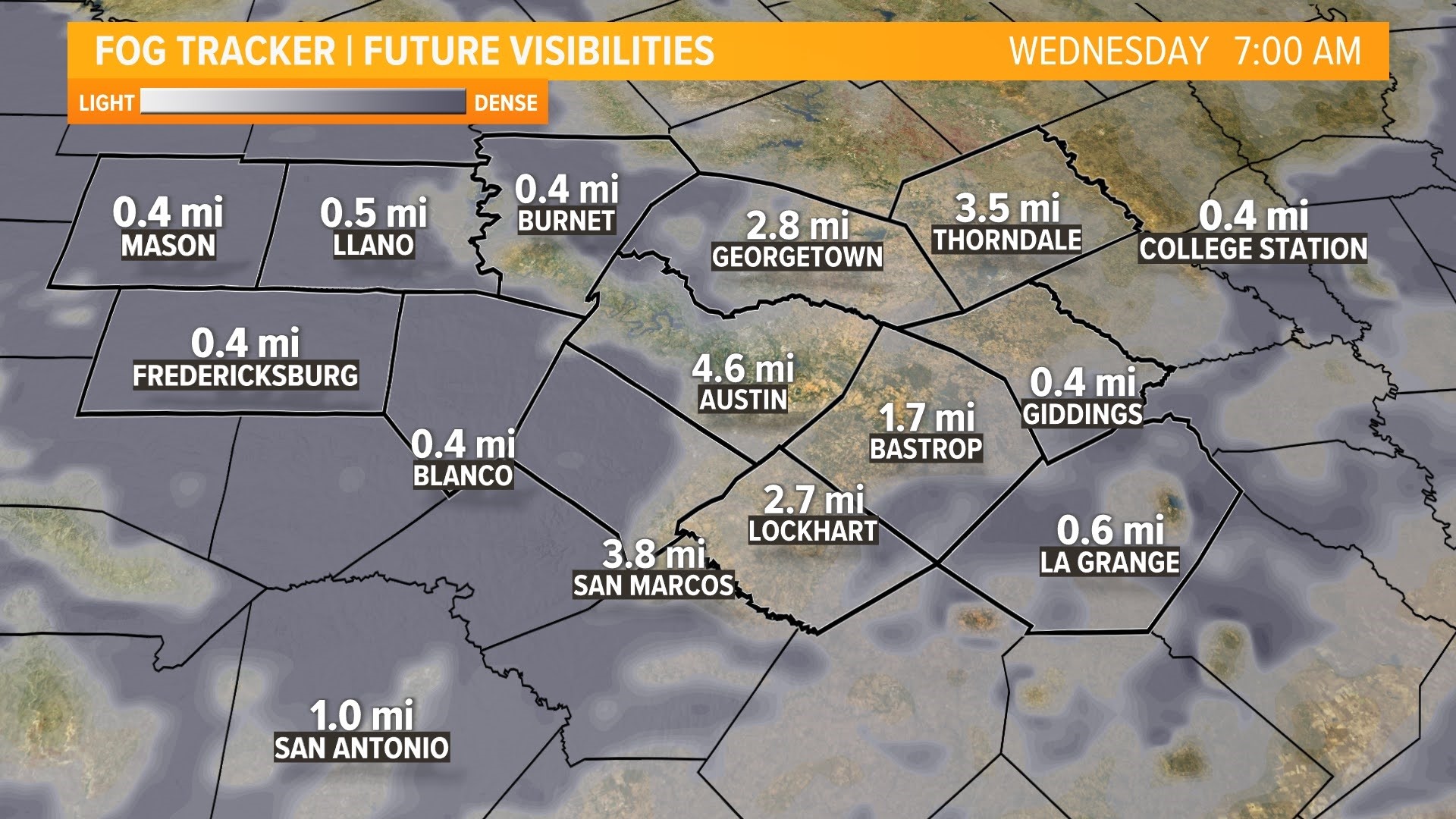 Austin forecast: Dense Fog Advisory until 10 a.m. Wednesday | kvue.com