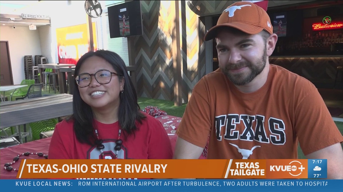 Austin couple embraces Texas vs. Ohio State football rivalry | kvue.com