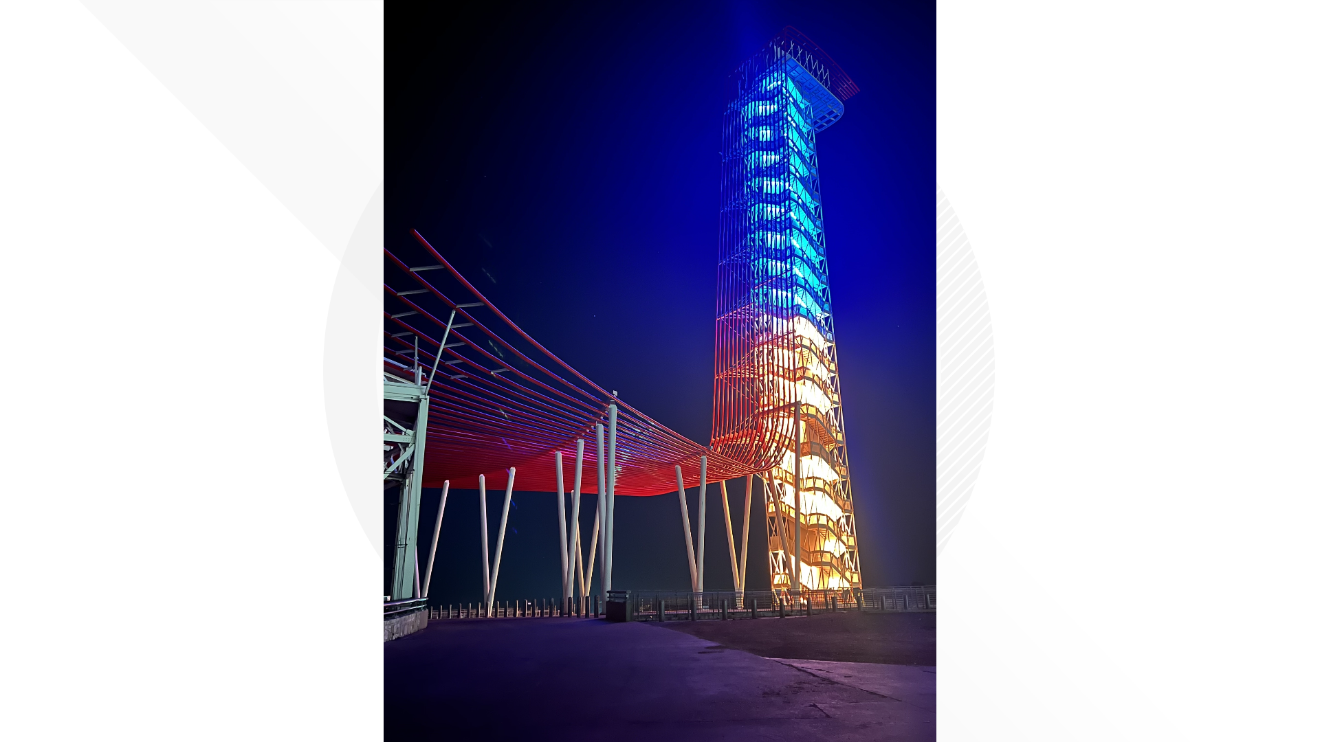 COTA honoring Ukraine by lighting its Observation Tower with flag ...