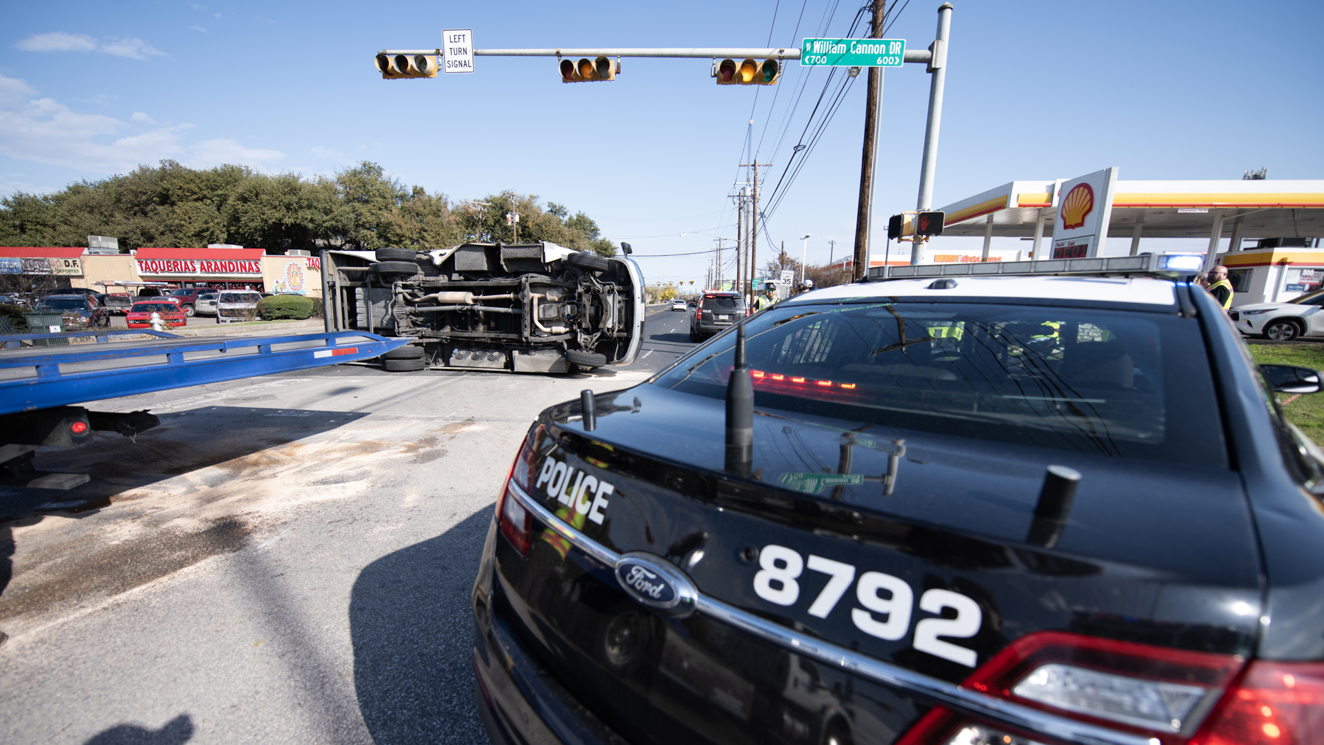 CapMetro Access van rolls over in South Austin, causing traffic delays ...