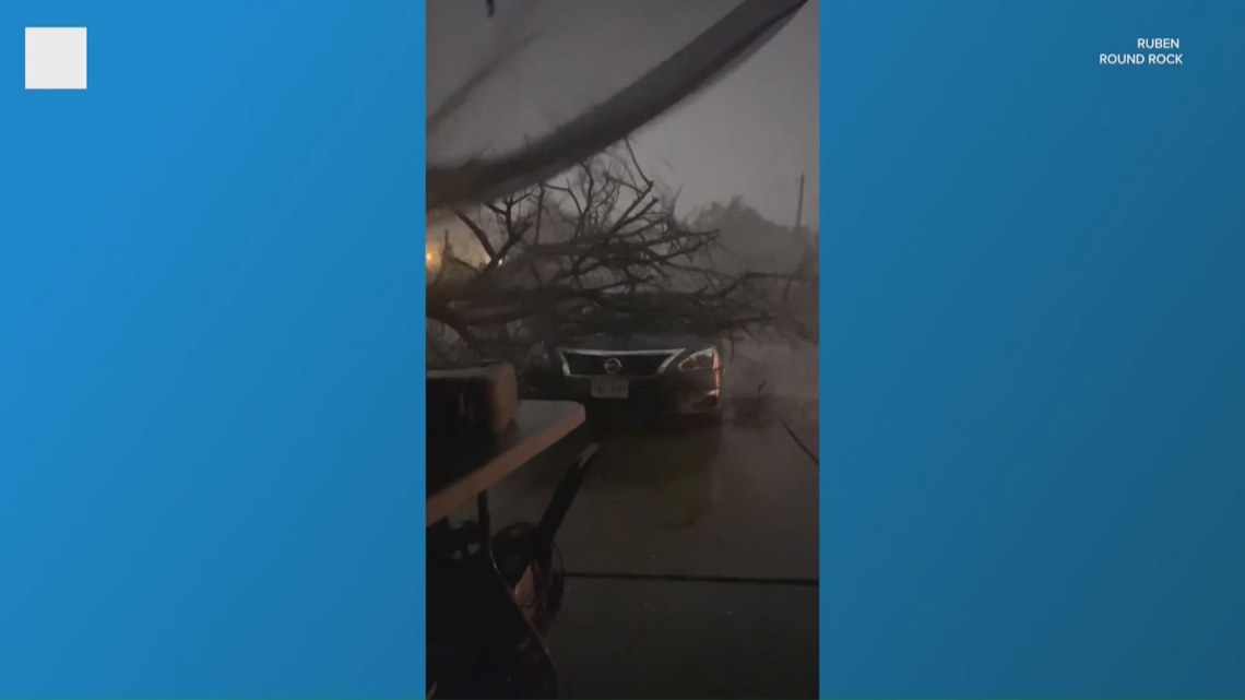 Tree falls on vehicle in Round Rock after Tuesday storms | kvue.com