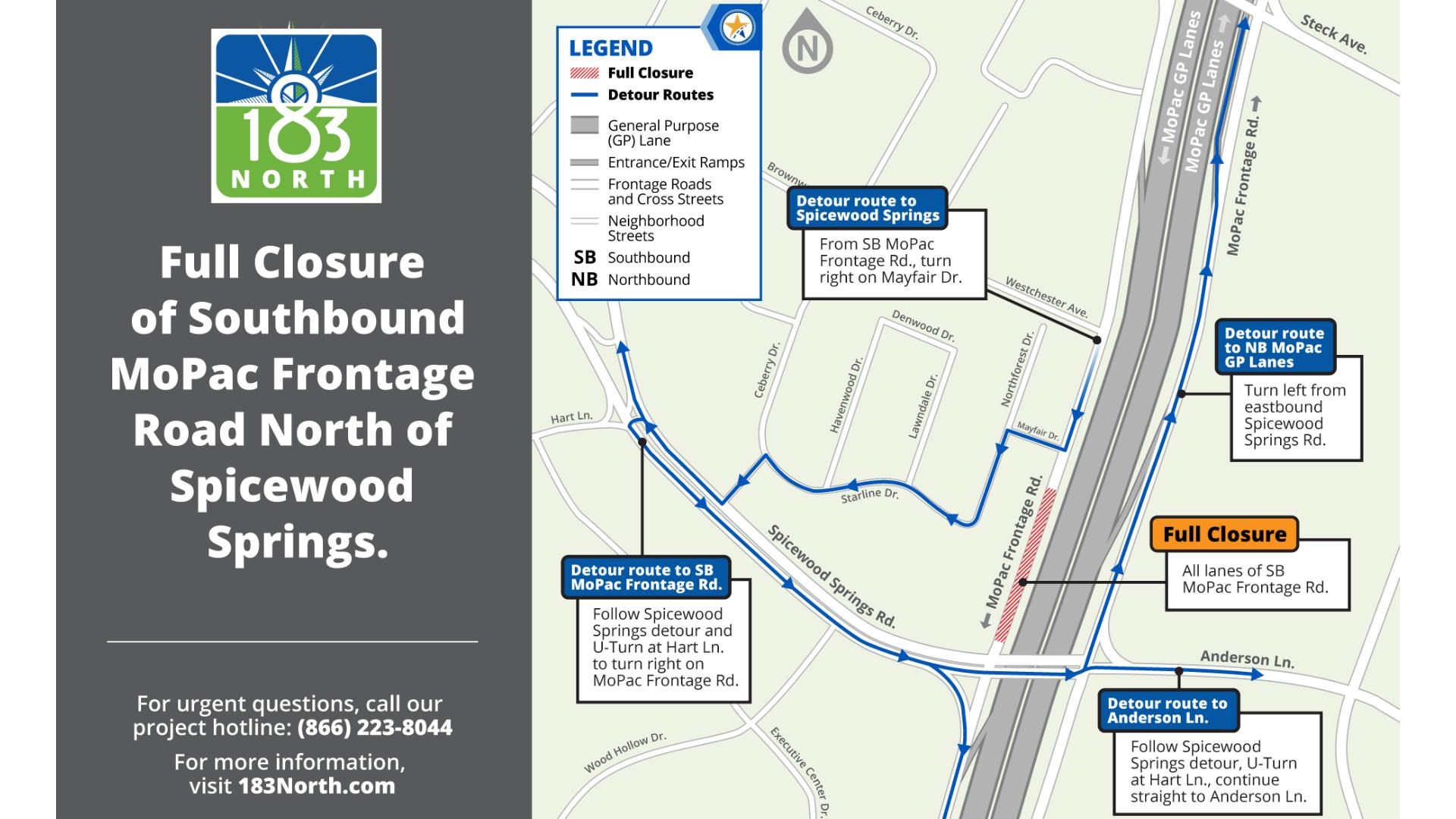 Southbound MoPac frontage road to close for repairs | kvue.com