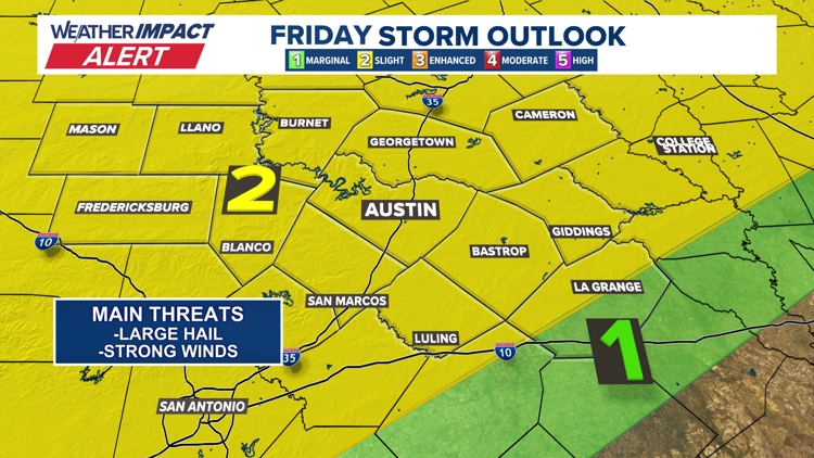 Austin forecast: Cold front brings severe weather threat through ...