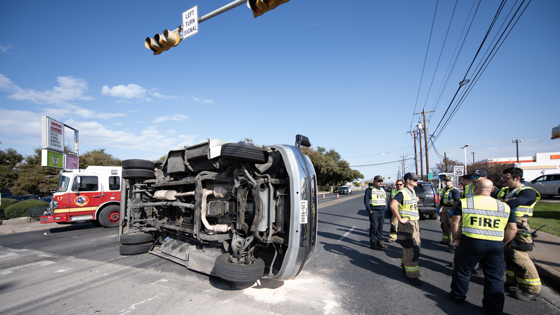 CapMetro Access van rolls over in South Austin, causing traffic delays ...