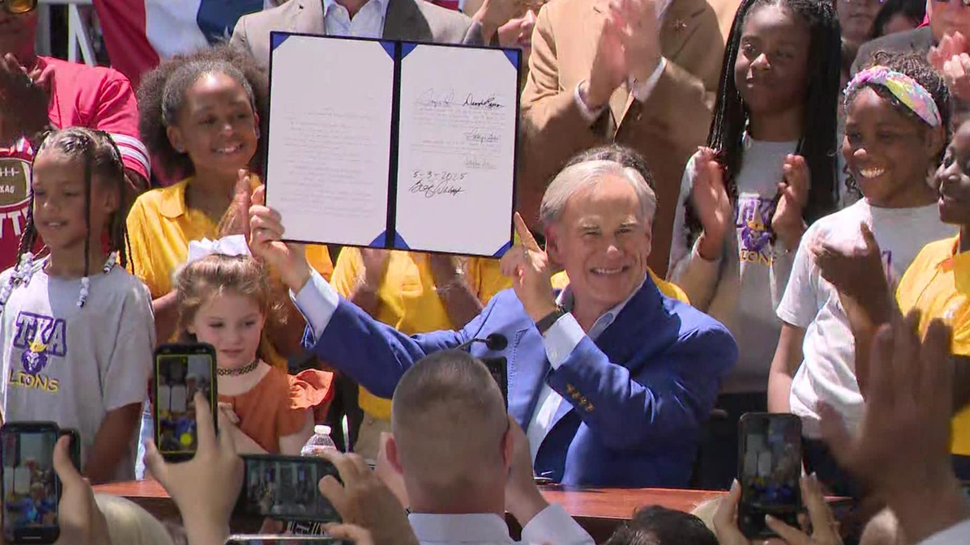Texas Gov. Abbott signs 'school choice' bill into law Saturday | kvue.com