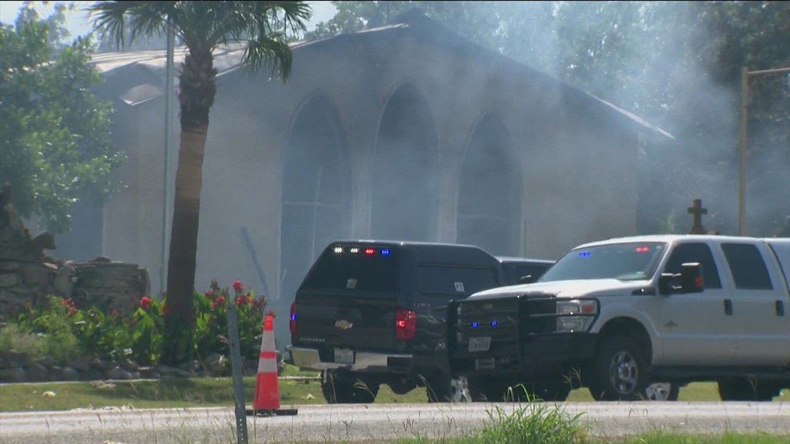 Queen of the Holy Rosary Catholic Church catches fire in Hostyn, Texas ...
