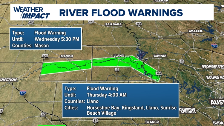 Heavy rain risk decreasing for Central Texas midweek | kvue.com