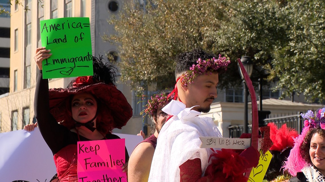 Group protests ahead of hearing to block Texas Senate Bill 4 | kvue.com