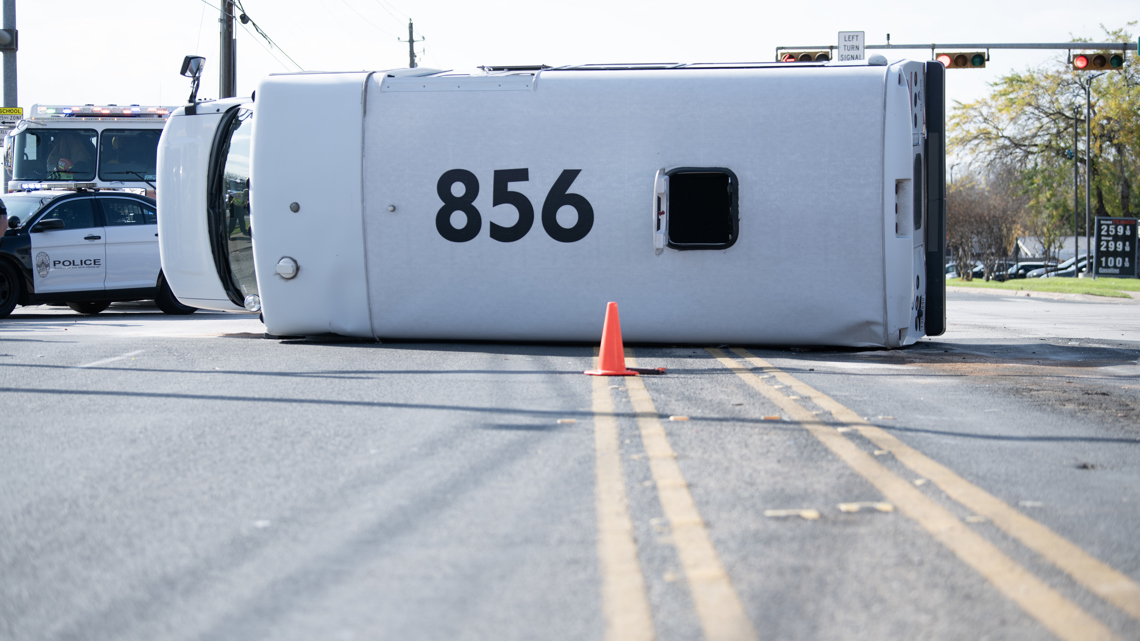 CapMetro Access van rolls over in South Austin, causing traffic delays ...
