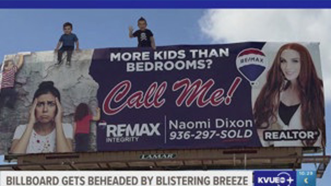 Strong winds knock off head of boy displayed on billboard | kvue.com