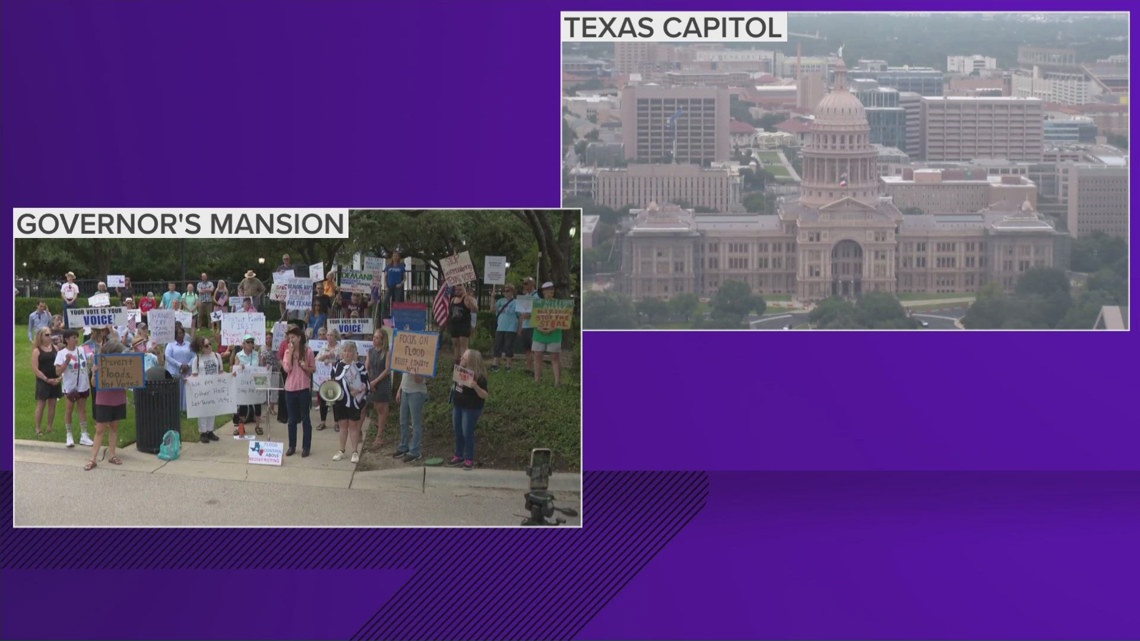 Protesters call for focus on flooding issues at Texas special session ...