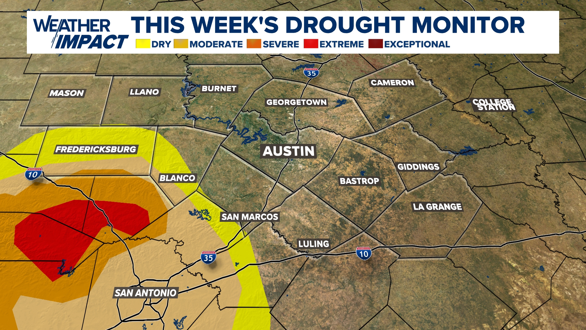 Texas drought: Improvements along I-35 corridor, Hill Country | kvue.com