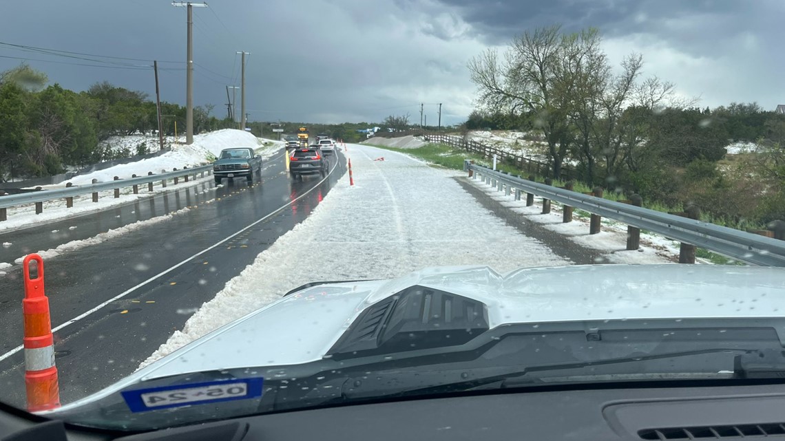 Hail resembles snow as it falls in South Austin storm | kvue.com