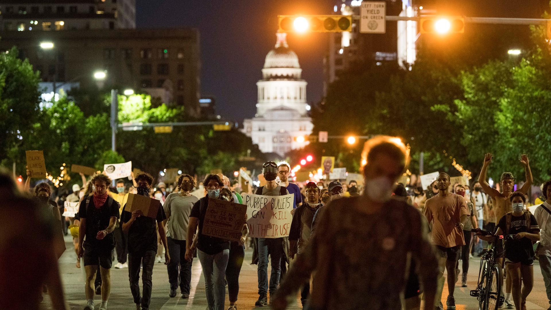 PHOTOS: Protesters march through Downtown Austin for seventh night in a ...
