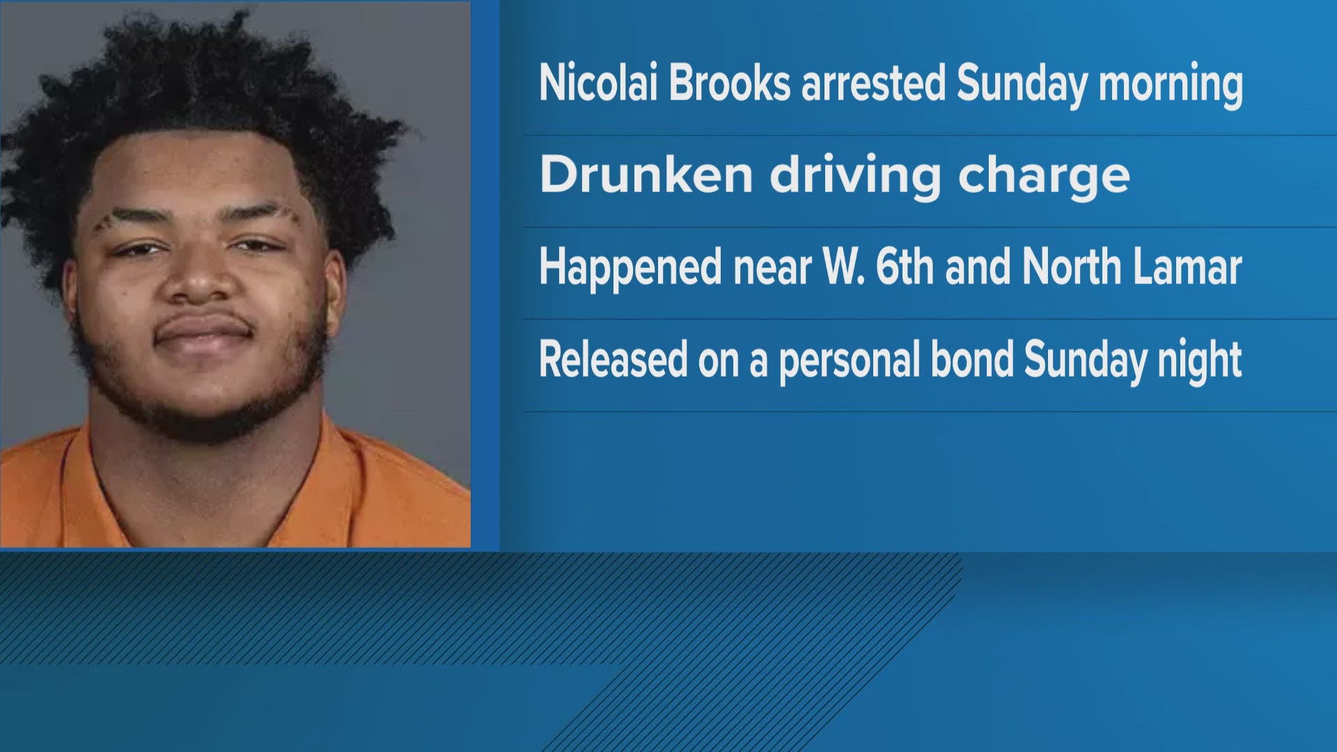 Texas Longhorns freshman lineman Nick Brooks arrested for DWI in Austin | kvue.com