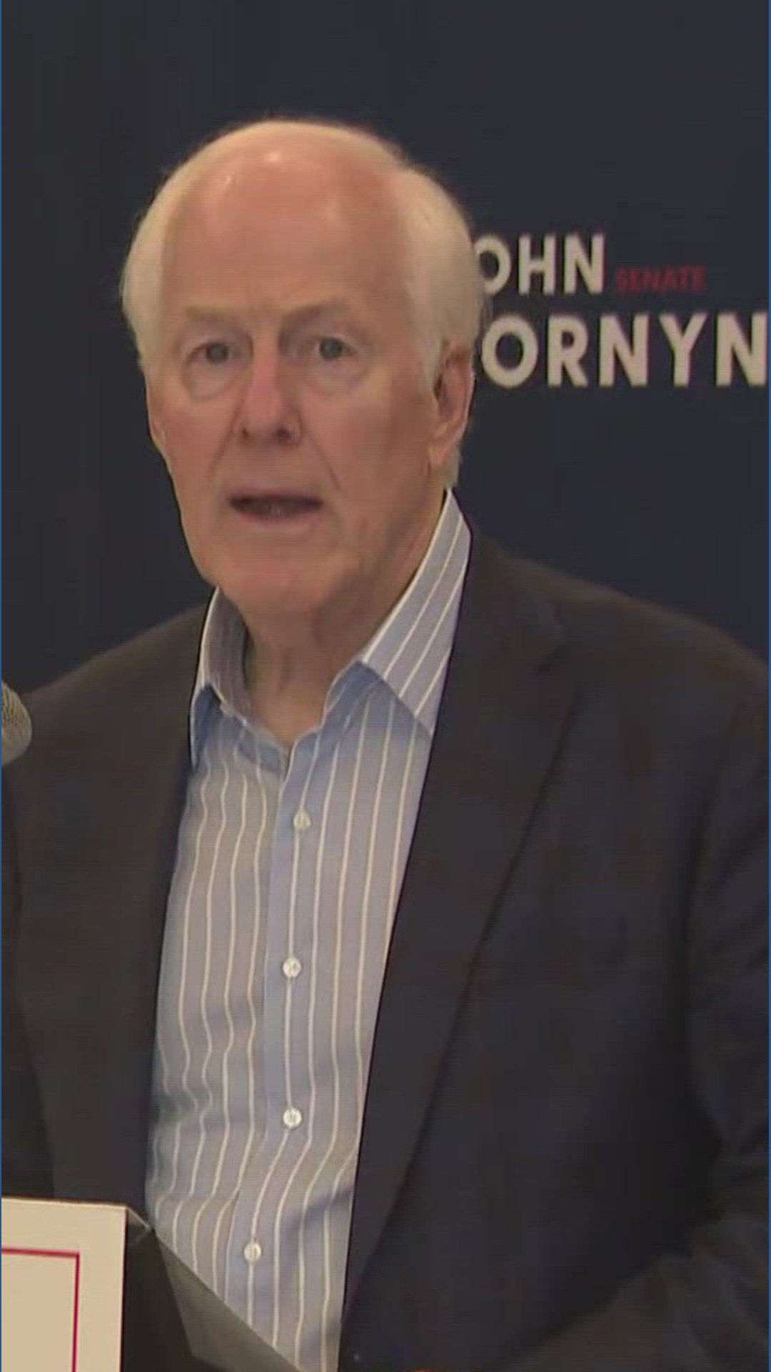 Texas primary election 2026 | U.S. Senator John Cornyn speaks to the ...