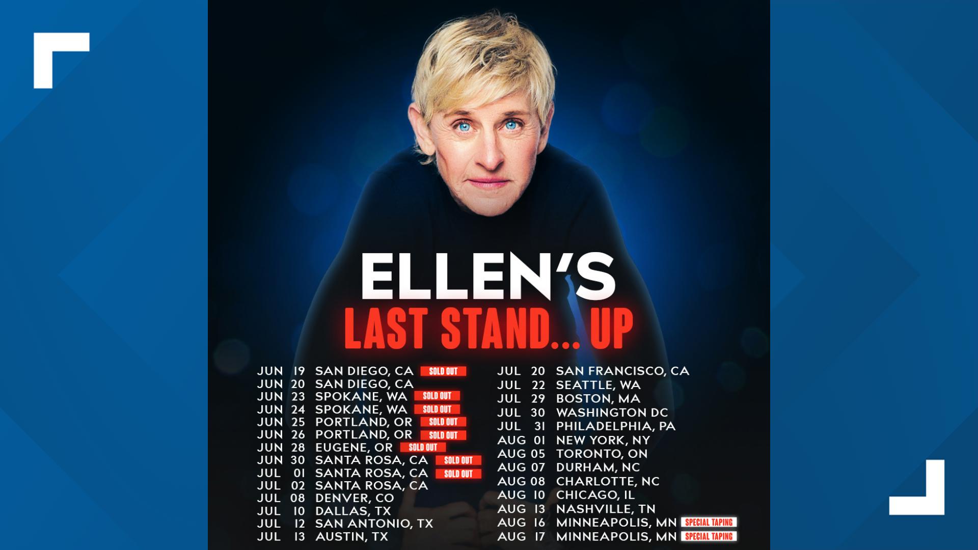 Ellen DeGeneres final stand-up tour stopping in Austin, Texas | kvue.com
