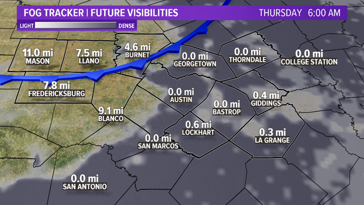 Austin weather: Dense Fog Advisory in effect Wednesday night | kvue.com