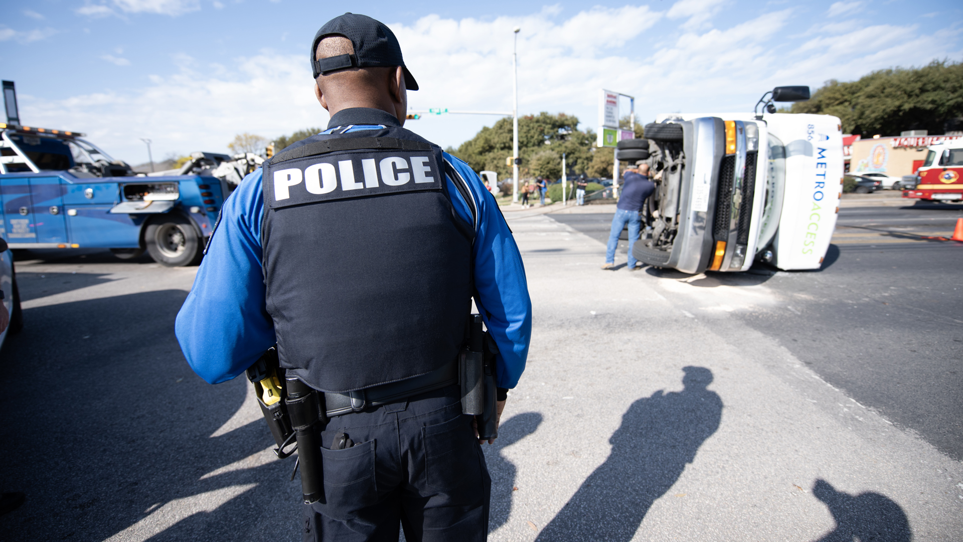 CapMetro Access van rolls over in South Austin, causing traffic delays ...