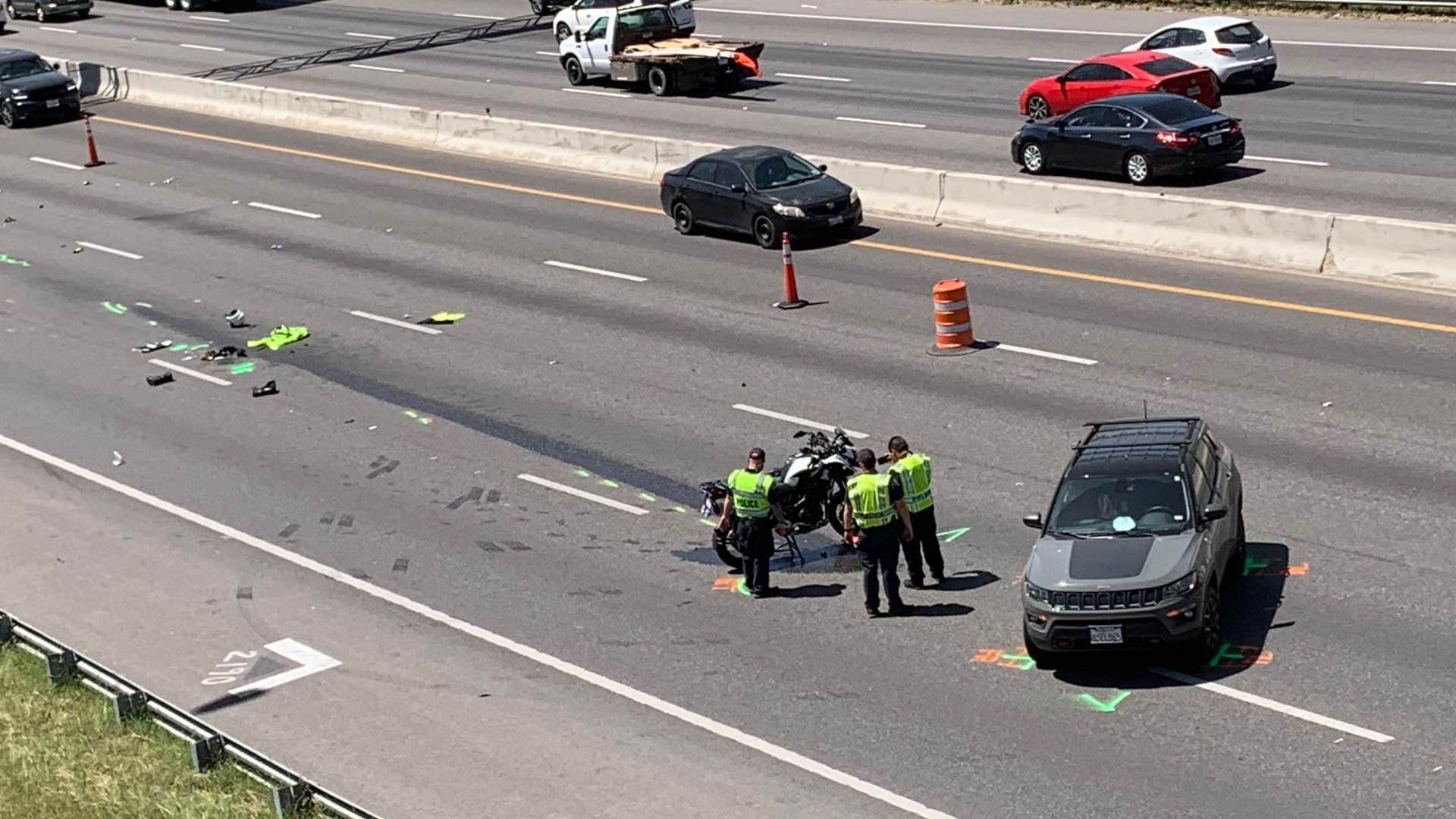 Mustang Ridge police officer 'in good spirits' after being struck by ...