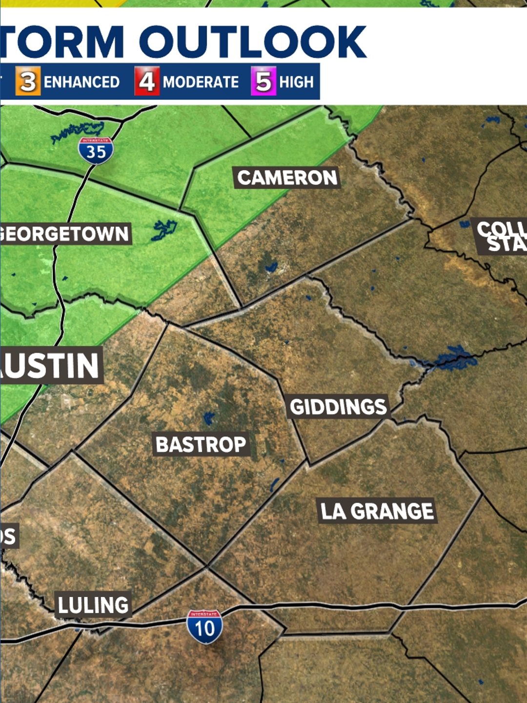 Austin-area weather: Severe storms possible into early Wednesday | kvue.com