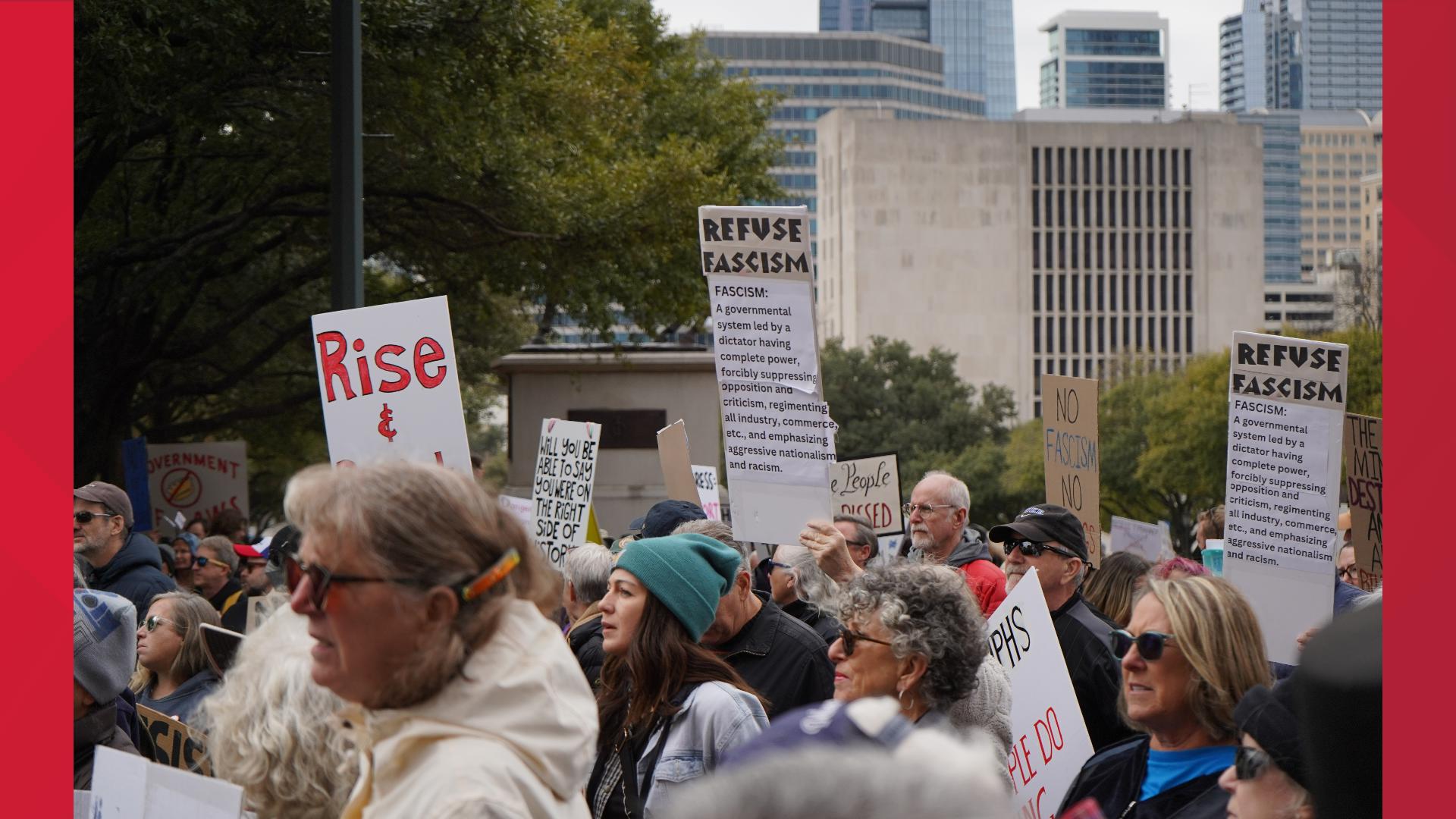 PHOTOS: Demonstrators protest Project 2025 outside Texas State Capitol ...