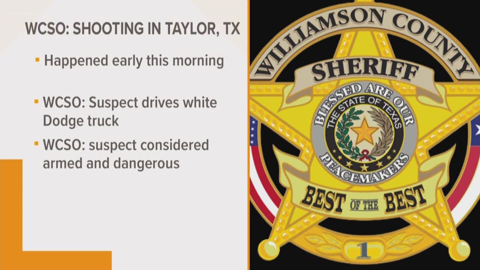 Authorities searching for Taylor shooting suspect | kvue.com