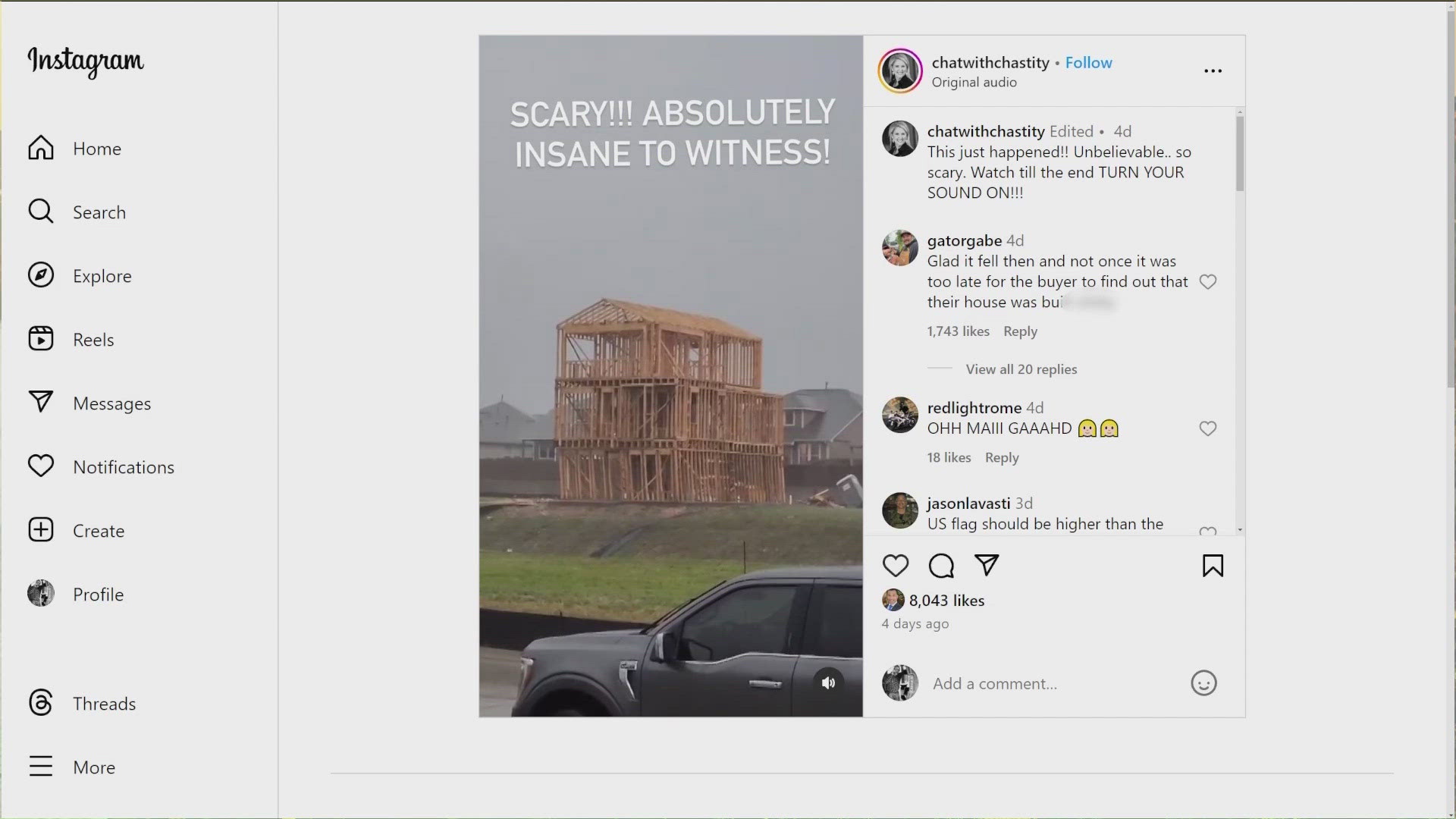 Yes, viral video of a framed house collapsing near Lake Conroe is real ...