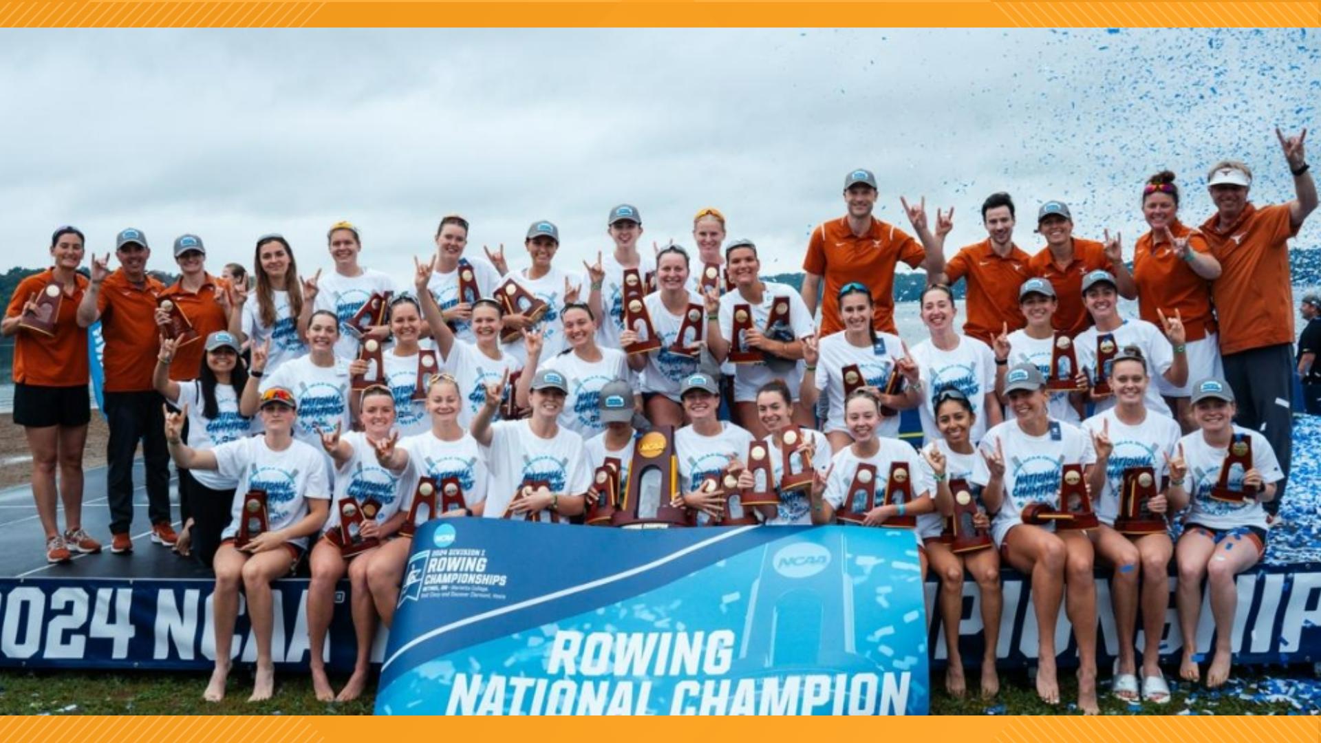 UT Austin rowing team celebrates historic national championship | kvue.com