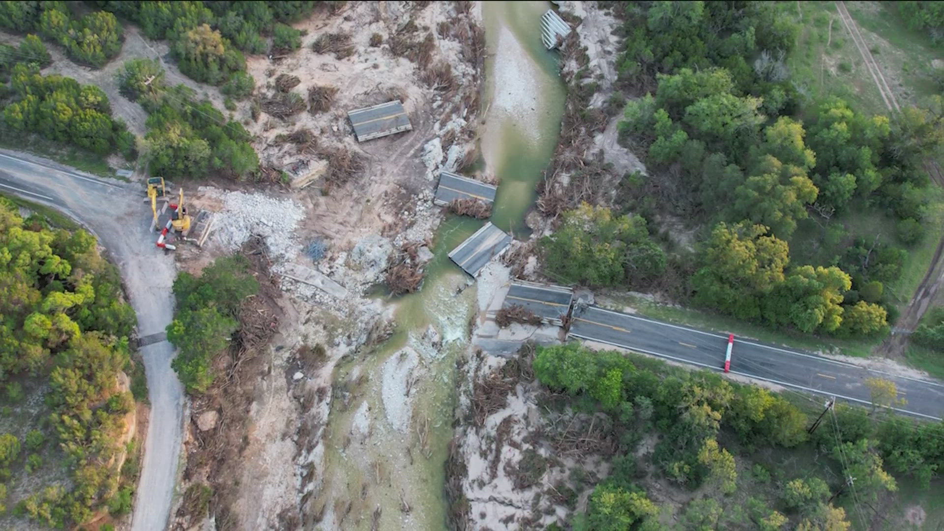 Drone video shows scale of destruction at Cow Creek bridge | kvue.com