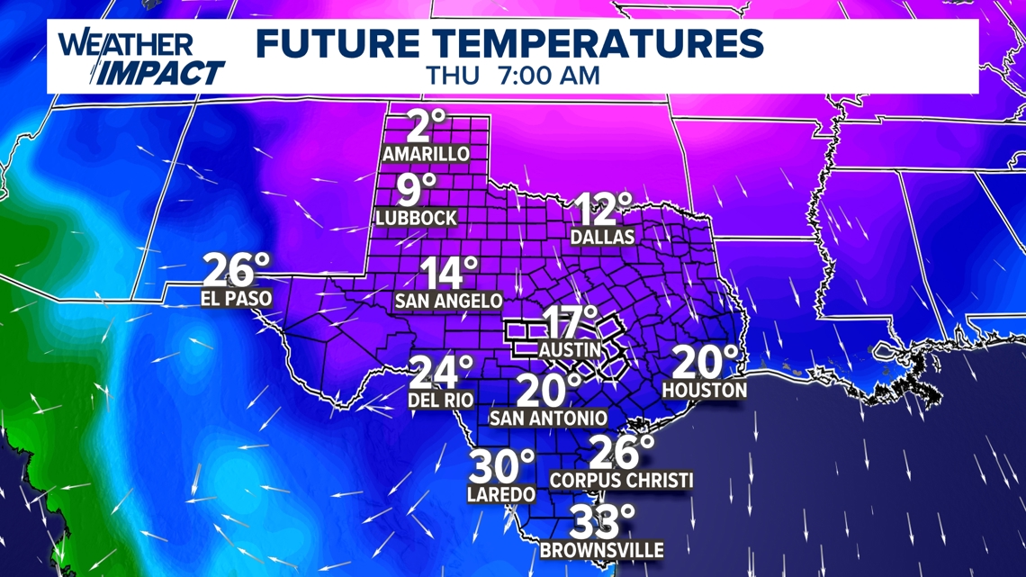 Austin-area forecast: Strong cold fronts could bring Arctic air to ...