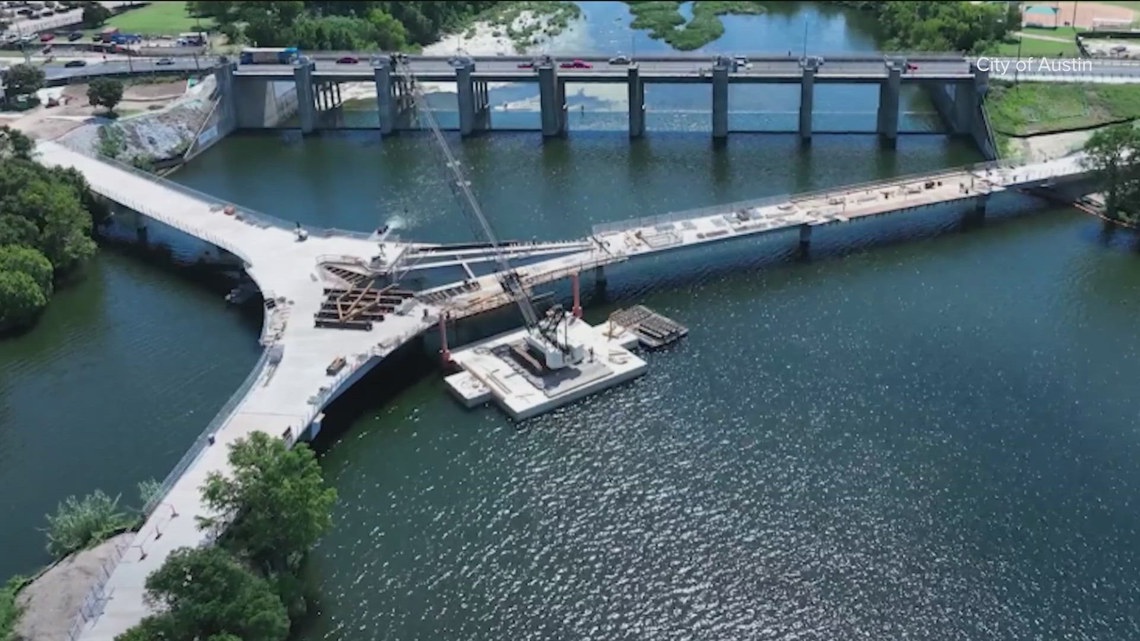Construction on 'Wishbone' bridge at Longhorn Dam continues | kvue.com
