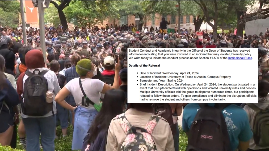 UT Austin investigates student for role in pro-Palestine protest | kvue.com