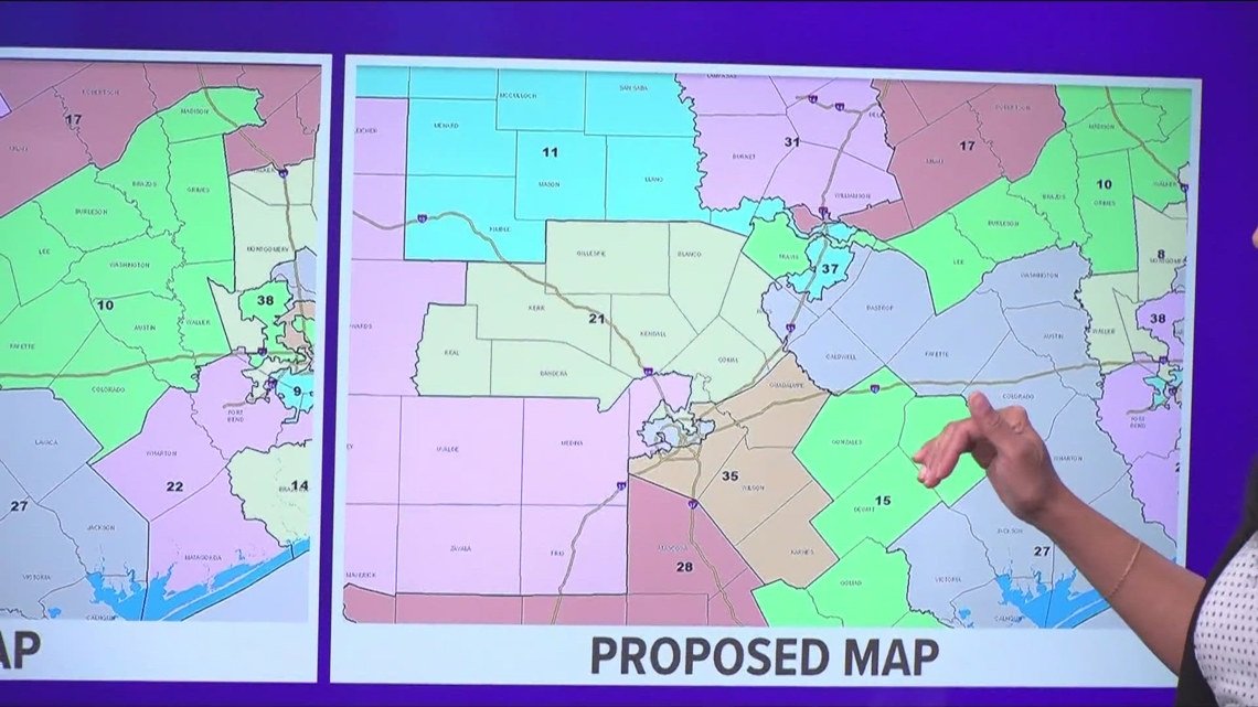 Proposed map shows potential changes to Texas' congressional districts | kvue.com