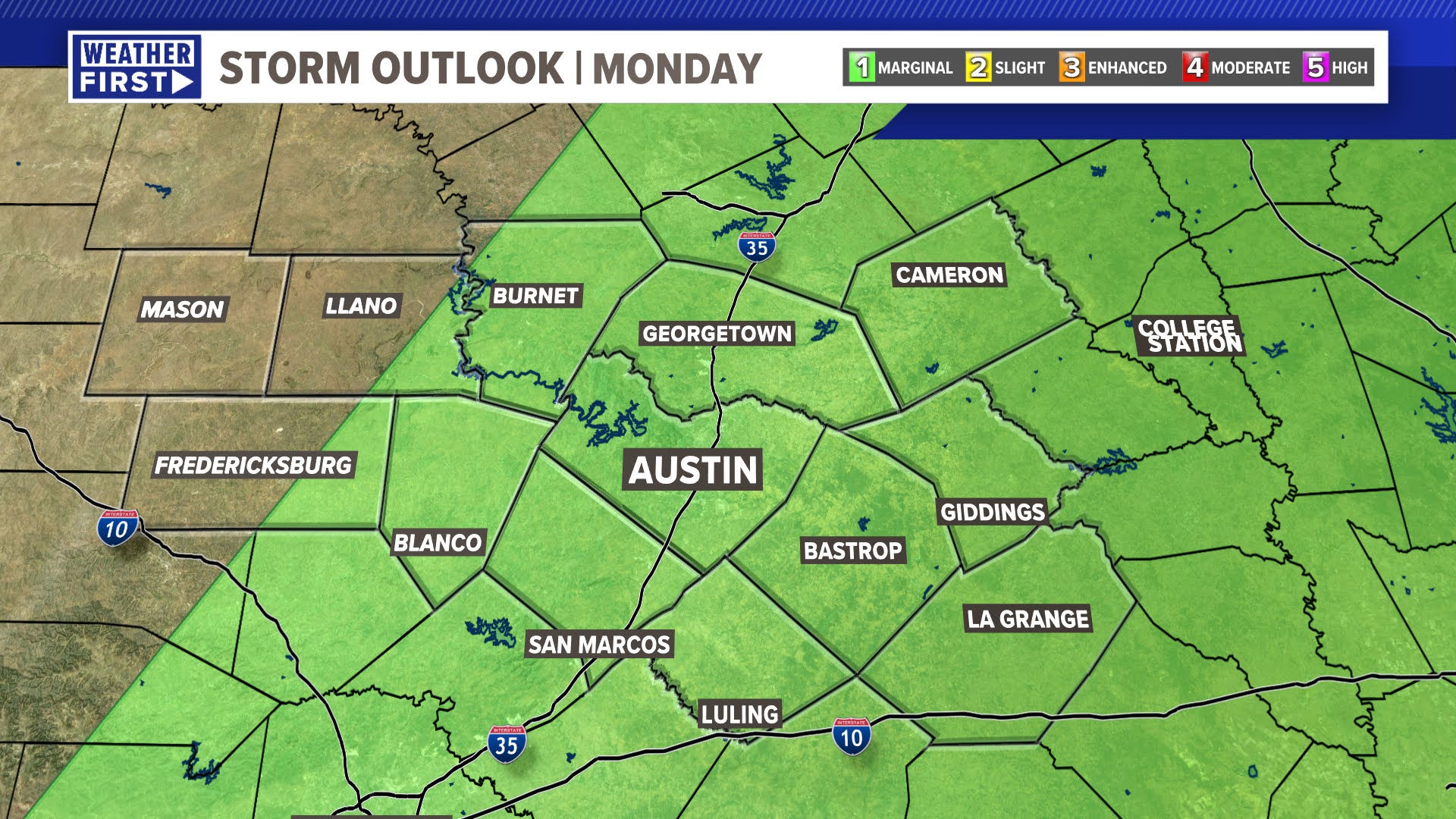 Austin-area weather: Strong storms possible Monday | kvue.com