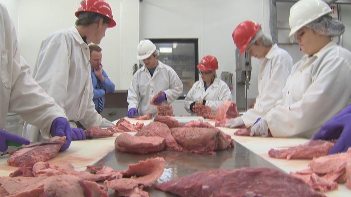 Butcher class at Florence HS teaching students how to cut and sell meat ...