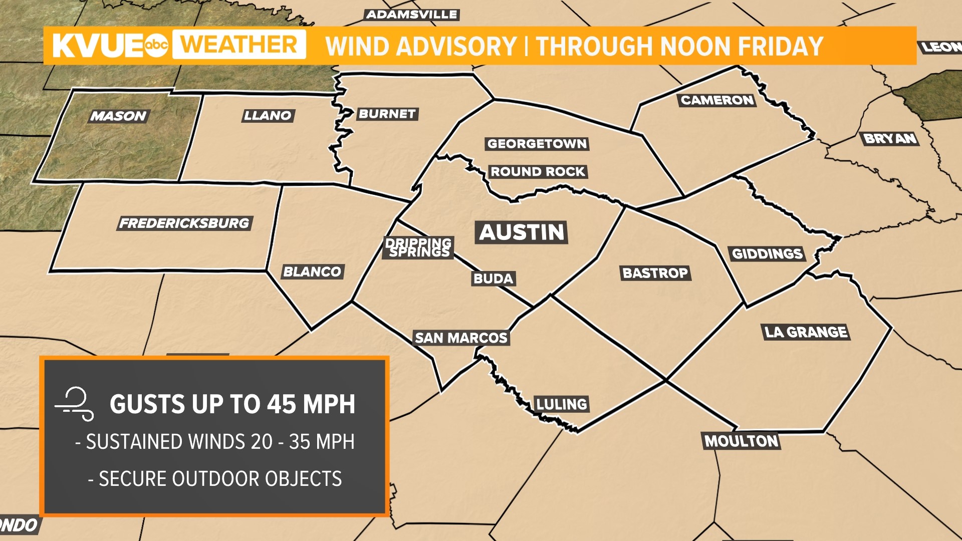 Severe risk comes to an end; breezy and much colder overnight | kvue.com