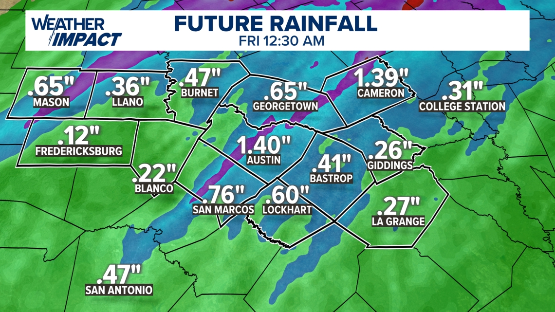 Austin-area forecast: Timeline of severe storms and flood threat for ...
