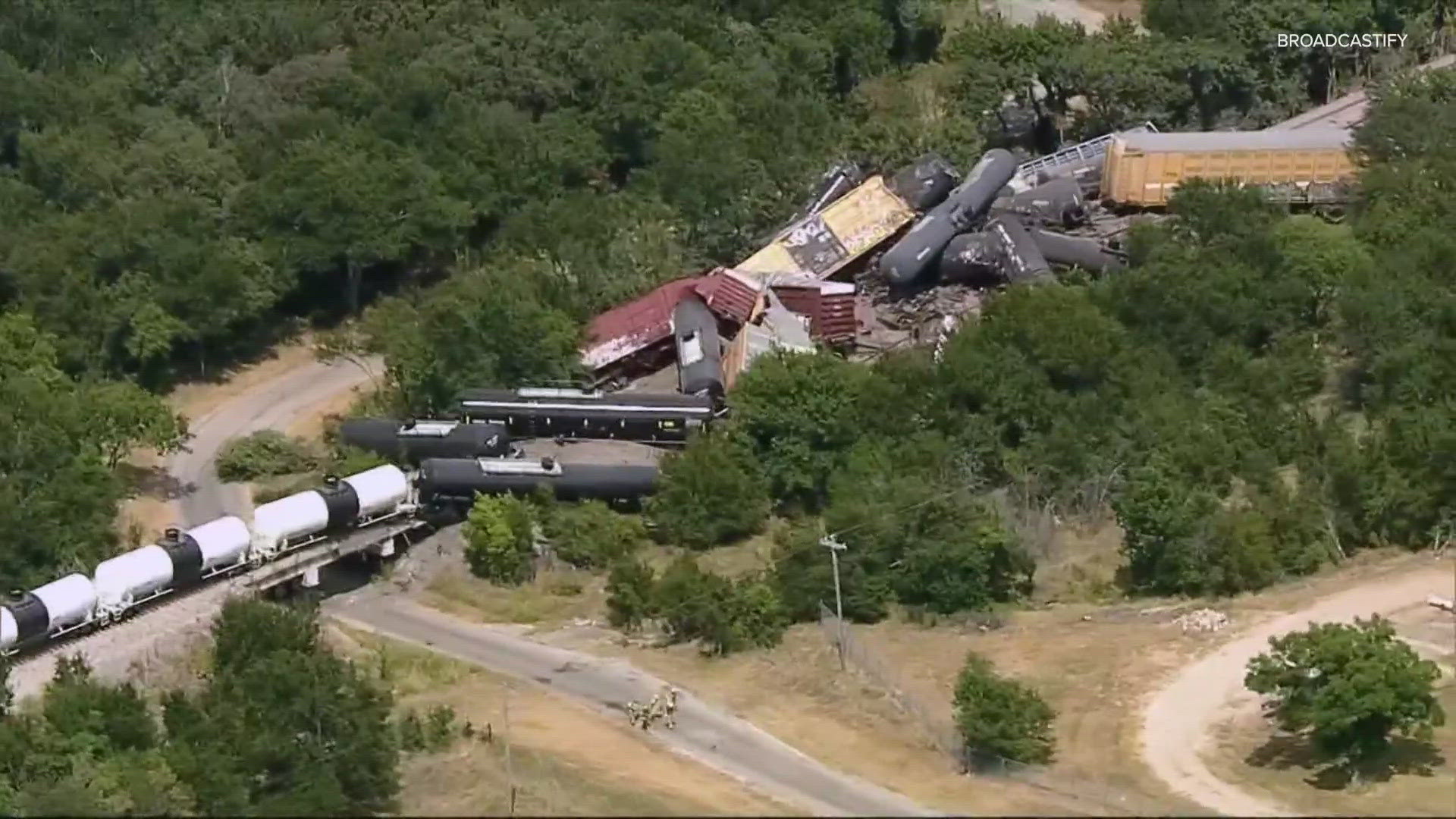 No leaks after train carrying hazardous chemicals derails in North ...