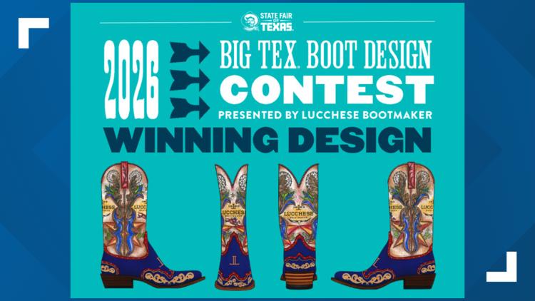 State Fair of Texas reveals winner of 2026 Big Tex Boot Design Contest ...