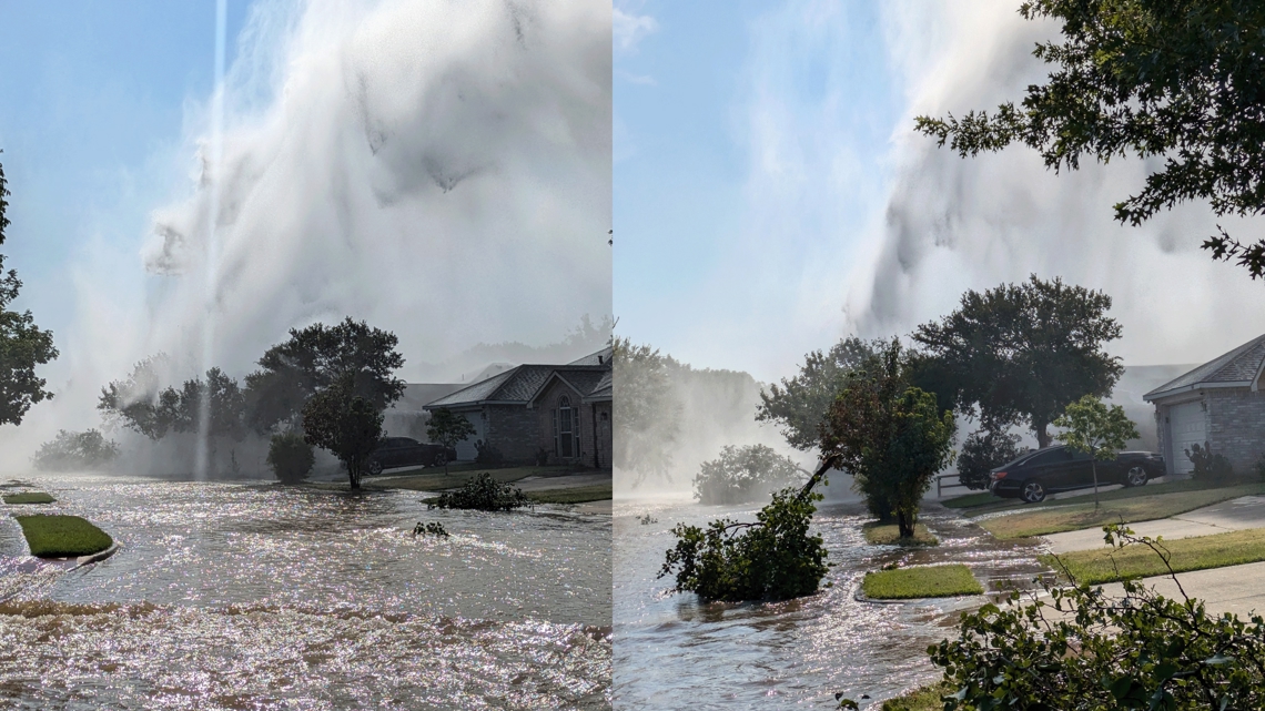 33-inch line break sends water spewing across Fort Worth neighborhood ...