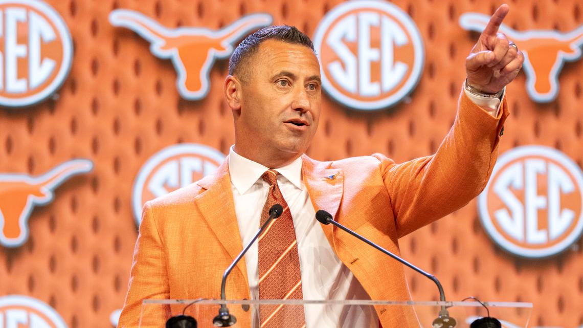 Texas coach Steve Sarkisian talks 2024 season at SEC Media Days | kvue.com