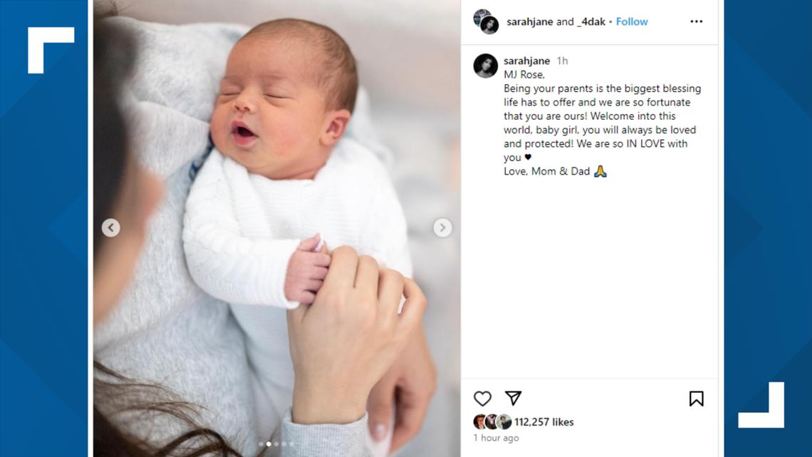 Dak Prescott shares new photos of baby MJ Rose | kvue.com
