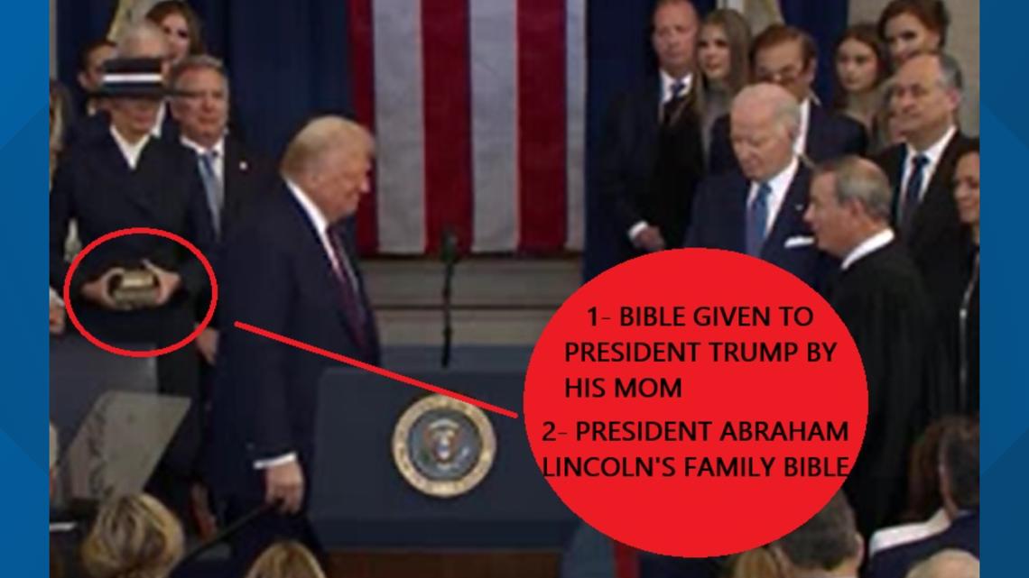 President Trump takes Oath of Office with his hand on two Bibles | kvue.com