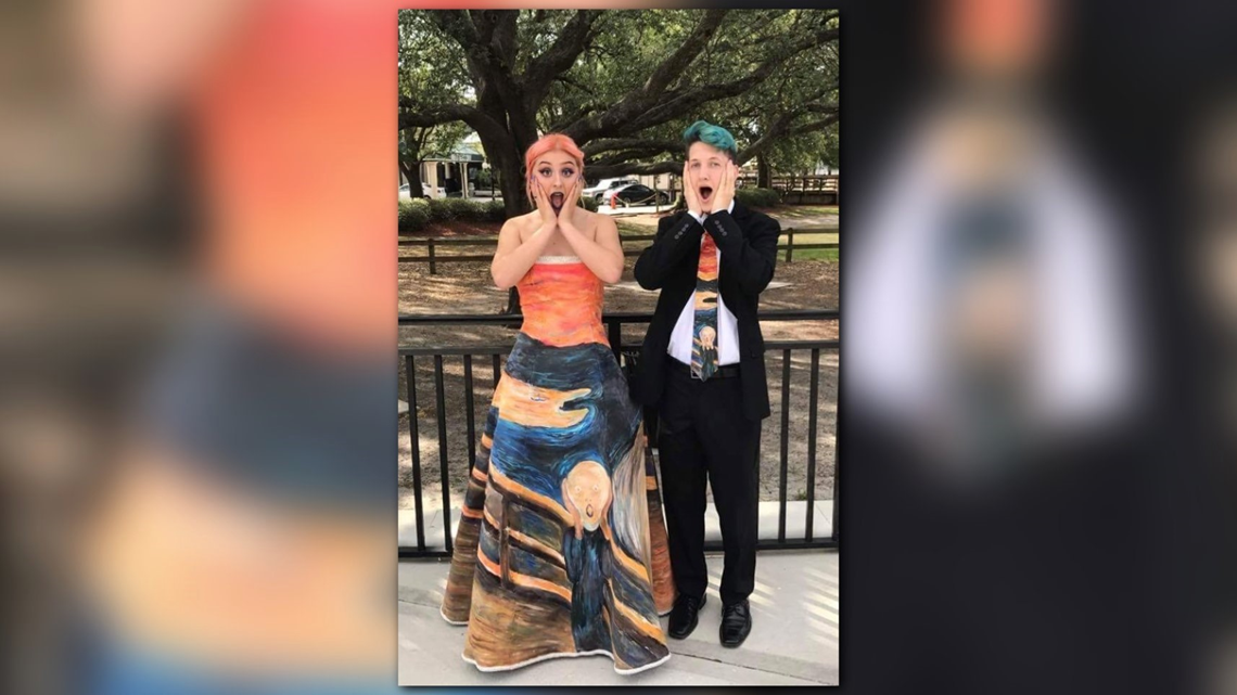 Jacksonville teen gets creative with self-painted prom dress | kvue.com
