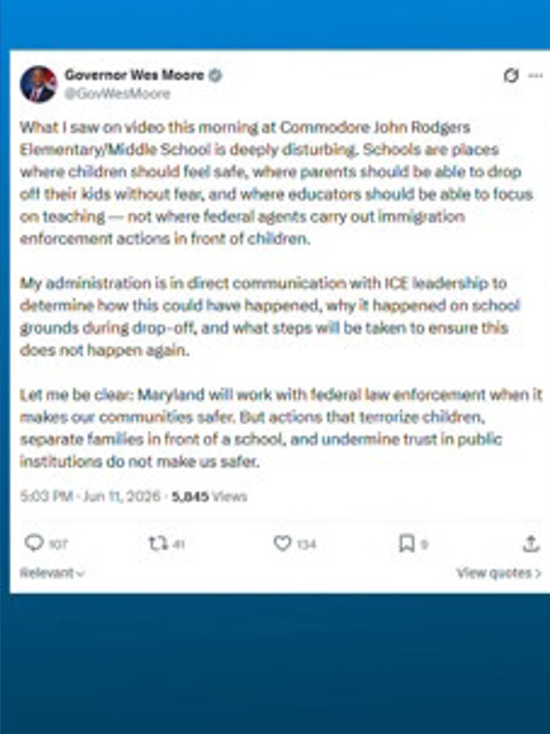 ICE arrest outside Baltimore elementary school draws rebukes from state ...