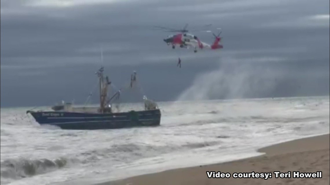 Coast Guard aircrew hoists 4 from disabled OBX fishing vessel | kvue.com